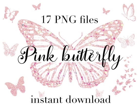 Pink Glitter Butterfly