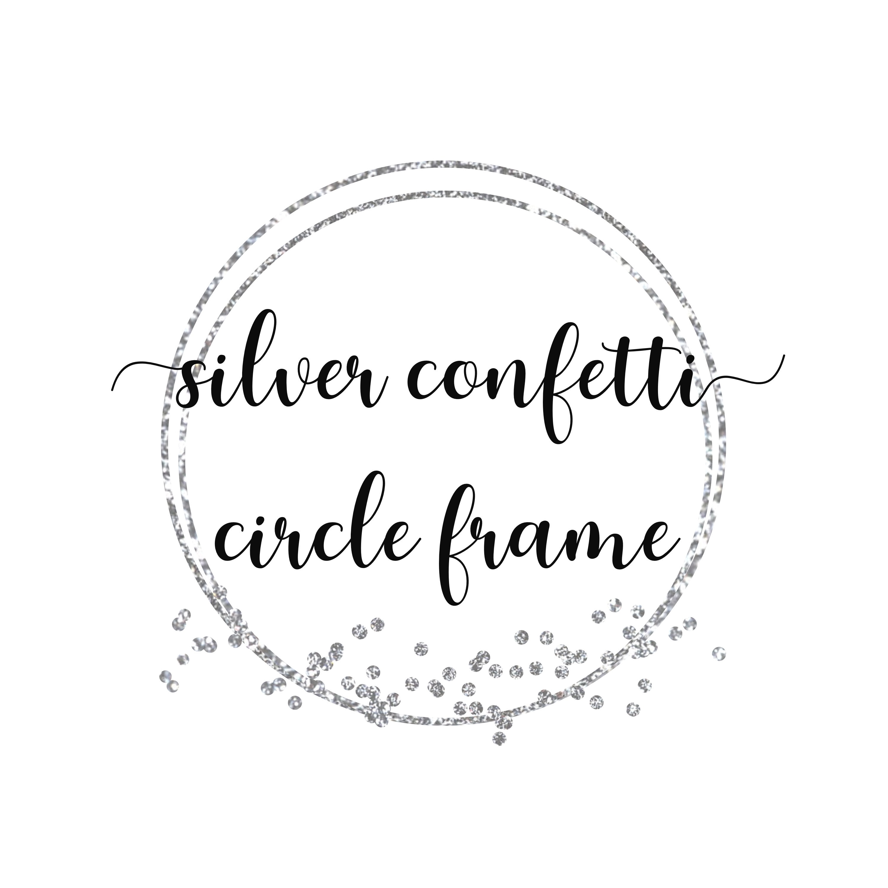 Silver Glitter Circle Frame PNG Silver Confetti Circle Frame - Etsy