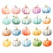 Pastel Pumpkin Clipart, Watercolor Pumpkin, Fall Autumn Design Elements ...