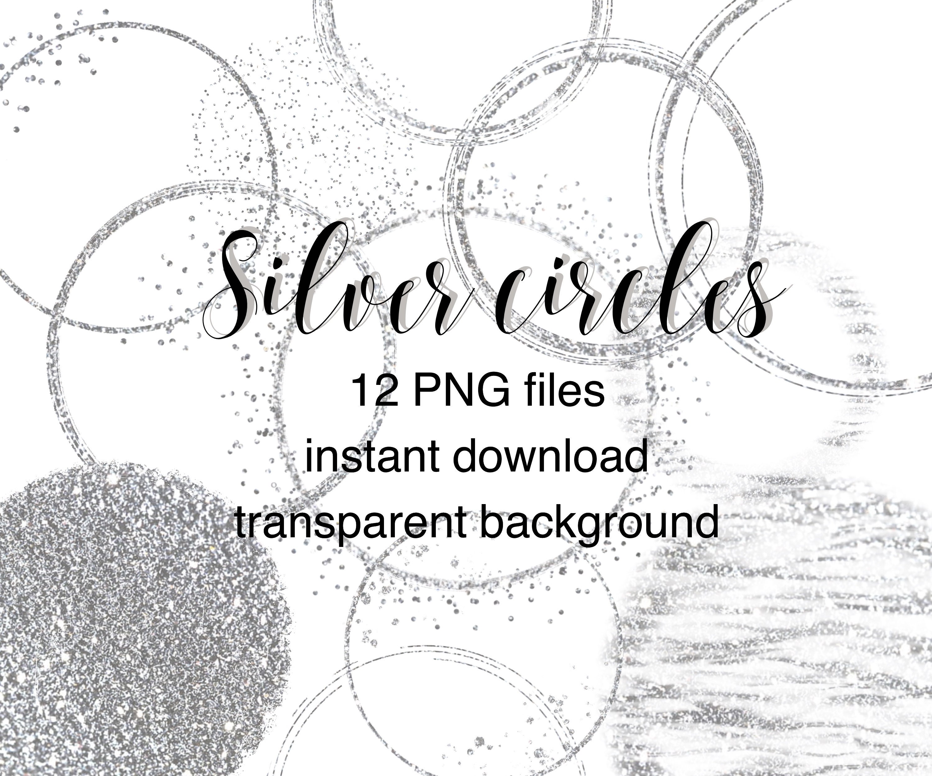 Silver Foil Glitter Circle Logo Clipart, Logo Template Design Elements ...