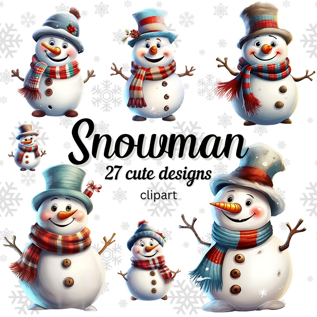 Cute Snowman Clipart, Snowman Illustration, Snowman Images, Snowman ...