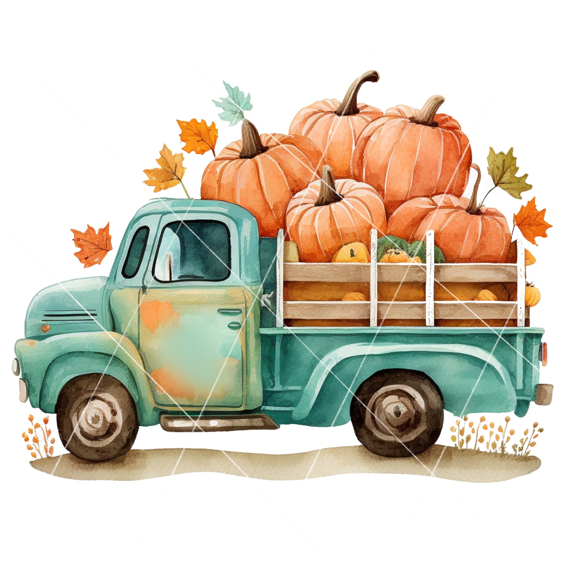 Fall Truck With Pumpkins PNG, Thanksgiving Clipart, Thanksgiving ...