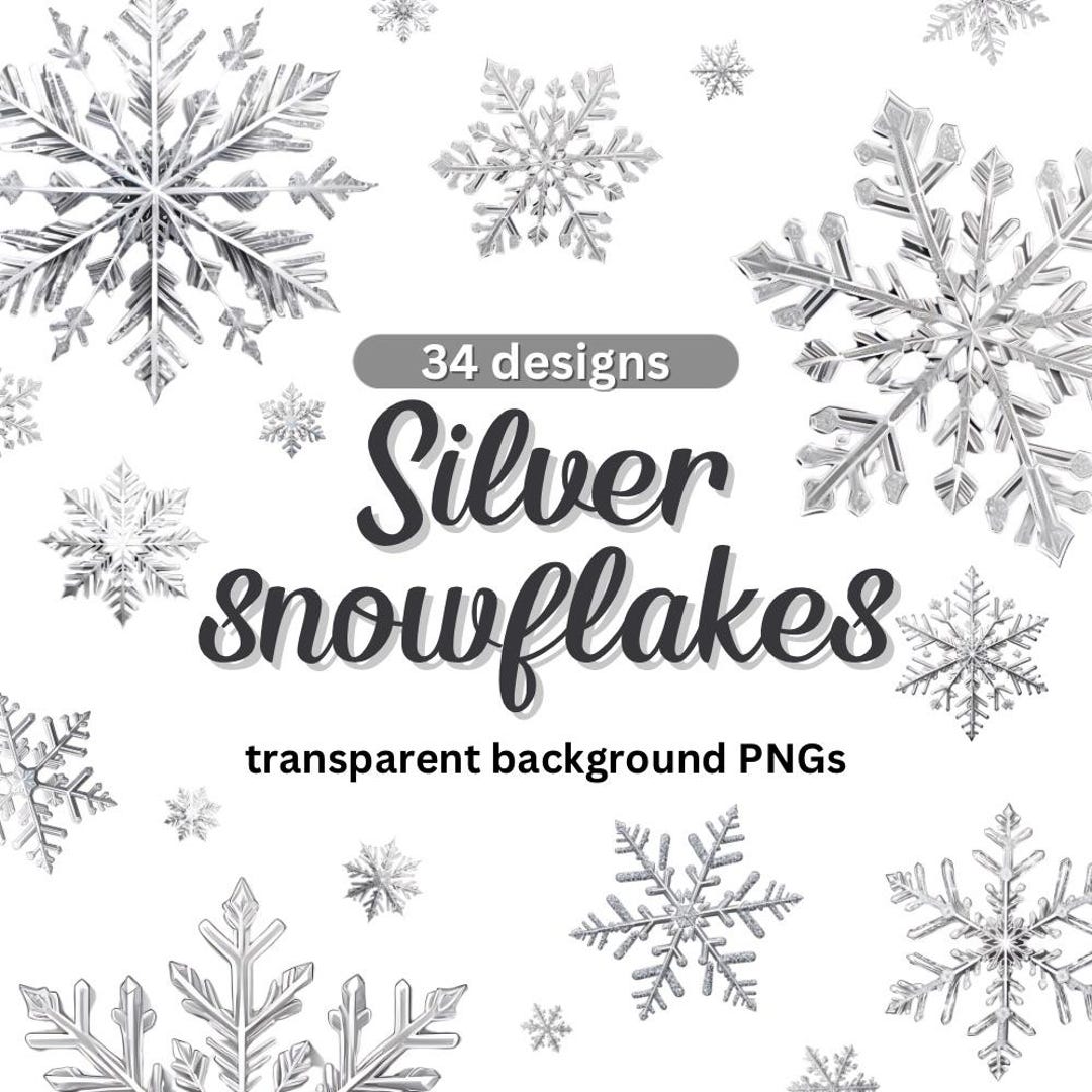Silver Snowflake PNG, Glitter Snowflakes PNG, Snowflake Clipart, Frozen ...