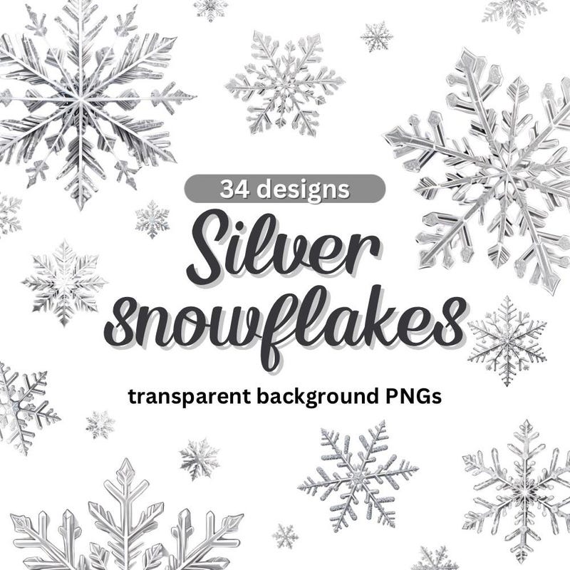 Snowflakes Clipart - Etsy