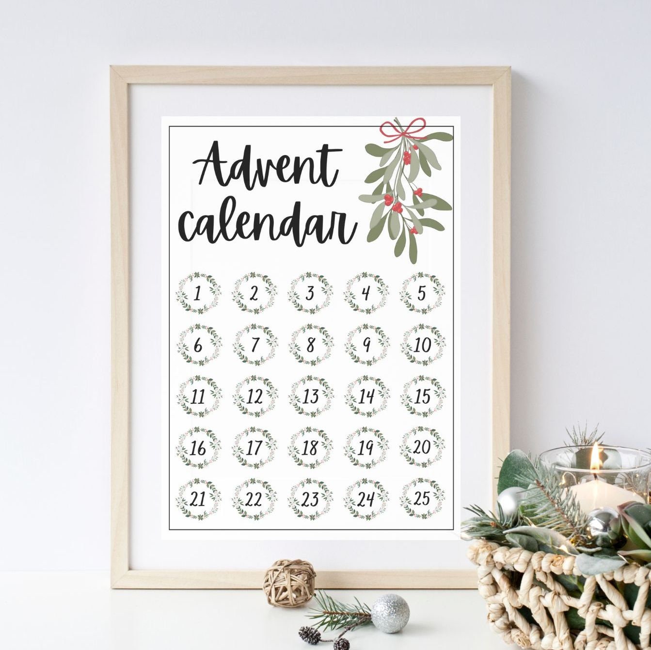 Printable Advent Calendar in PDF Format, Printable Countdown to ...