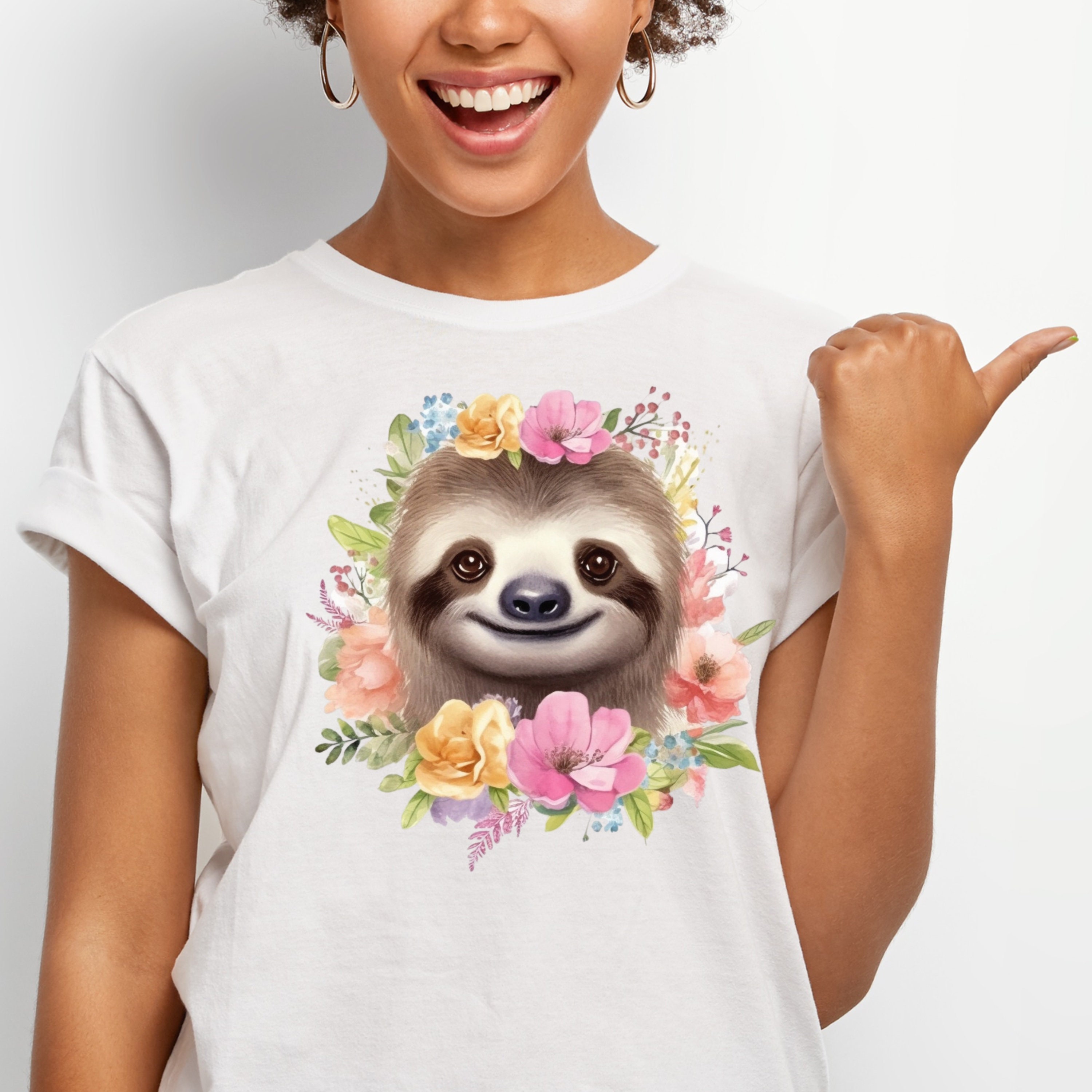 Cute Sloth PNG, Watercolor Sloth Clipart, PNG Files for Sublimation ...