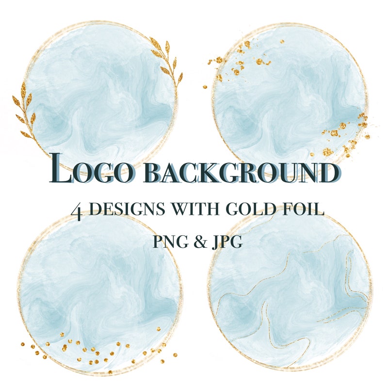 Aqua Blue and Gold Logos - Etsy UK