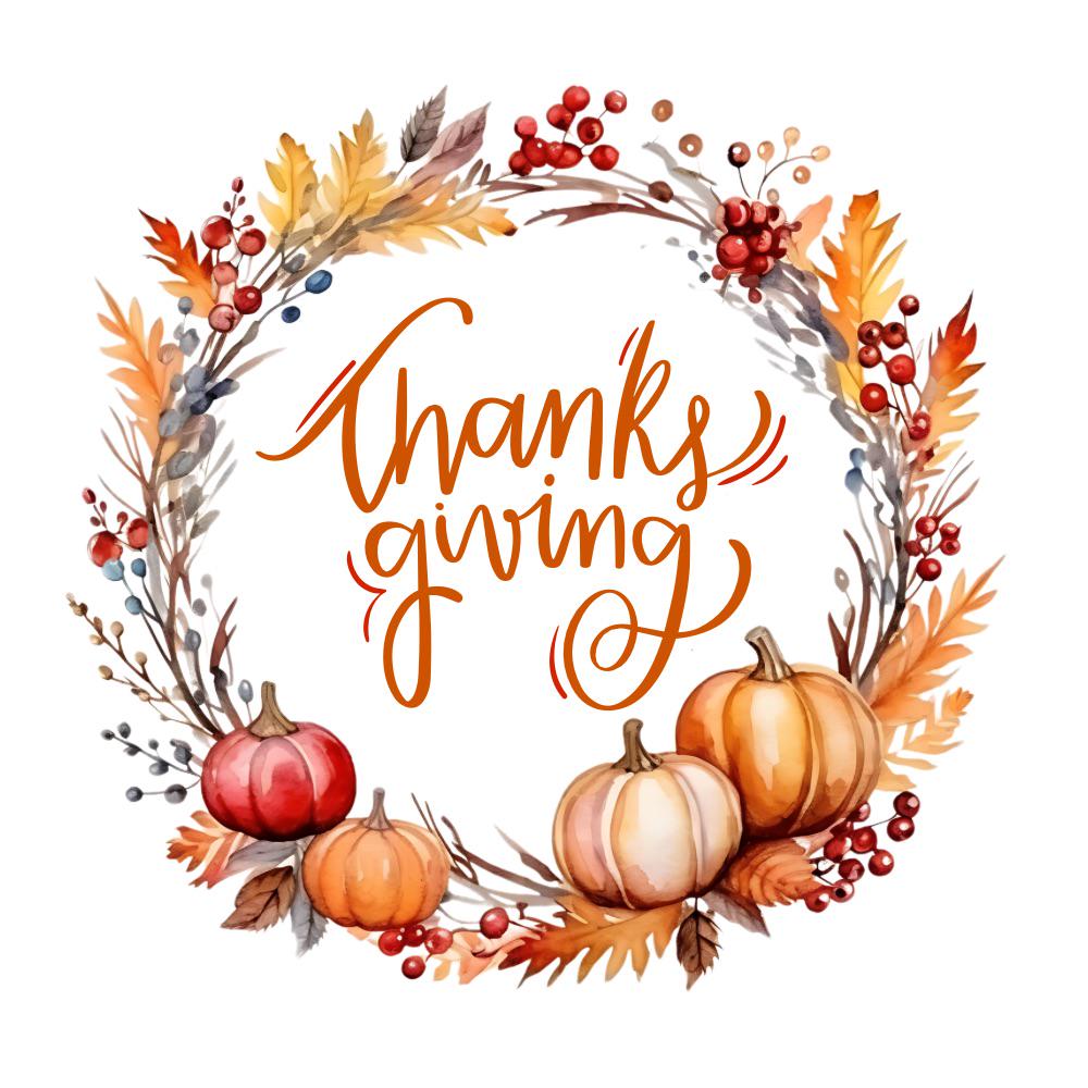 Autumnal Circle Frame PNG, Fall Wreath Digital File, Thanksgiving ...