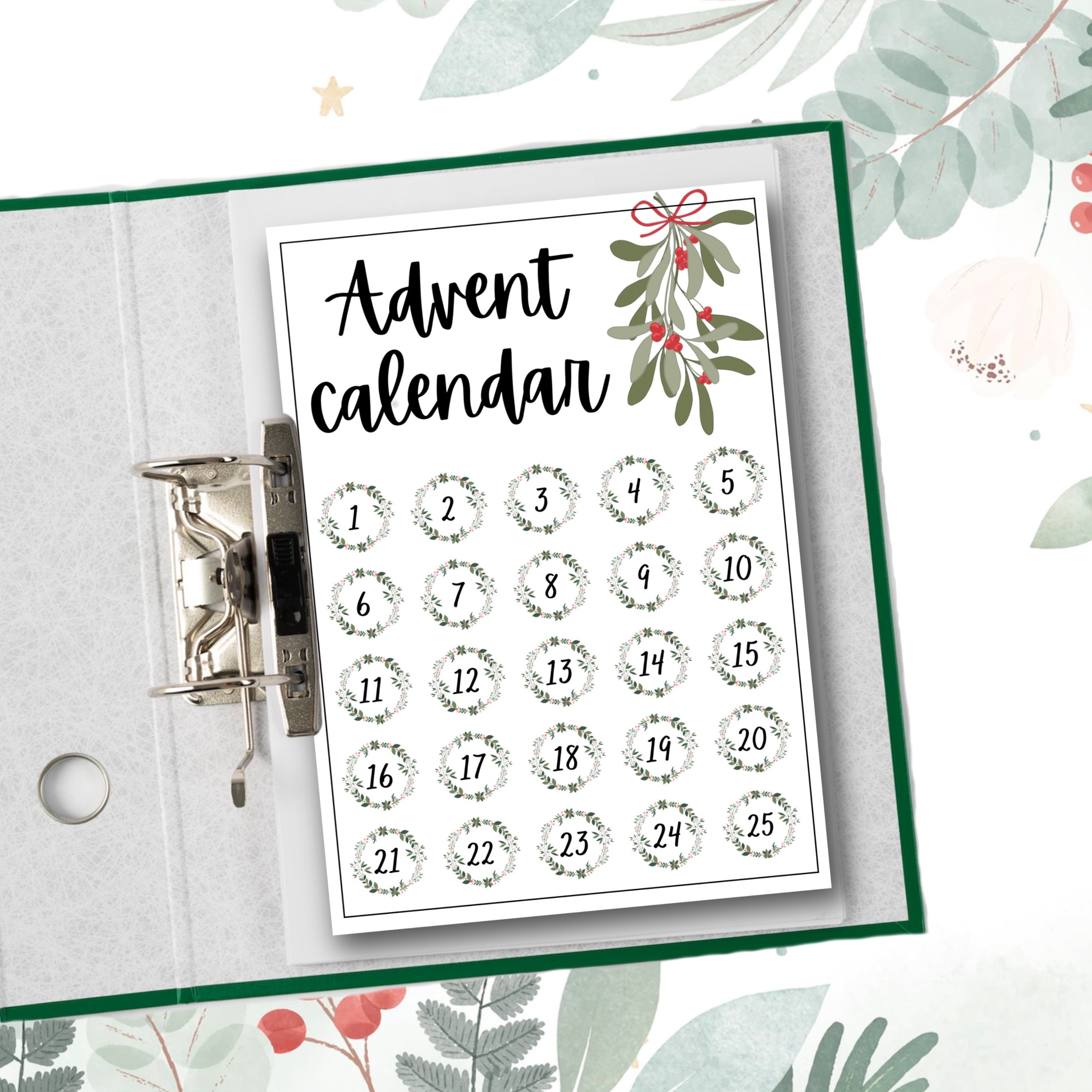 Printable Advent Calendar in PDF Format, Printable Countdown to ...