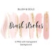 Blush Pink and Gold Brush Stroke PNG, Bundle of 6 Watercolor Designs ...
