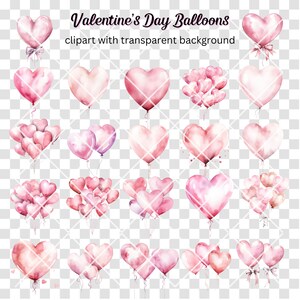 Heart Balloons Clipart, Valentine’s Day Clipart, Valentine’s Day ...