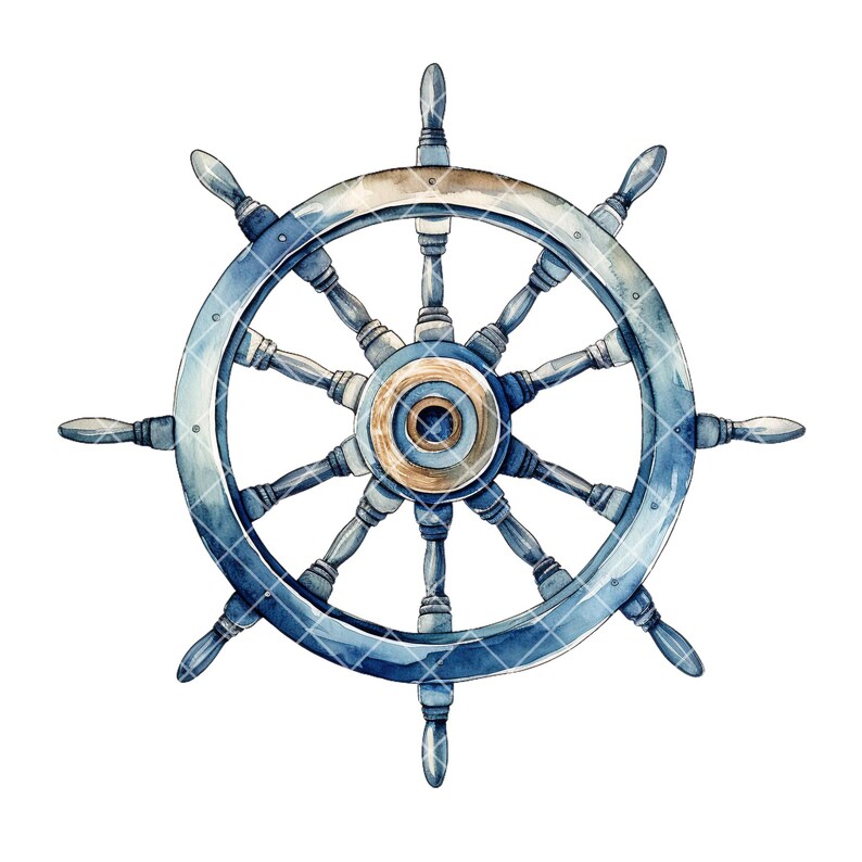 Nautical Clipart, Blue Clipart, Watercolor Clipart, Sailor Graphics ...