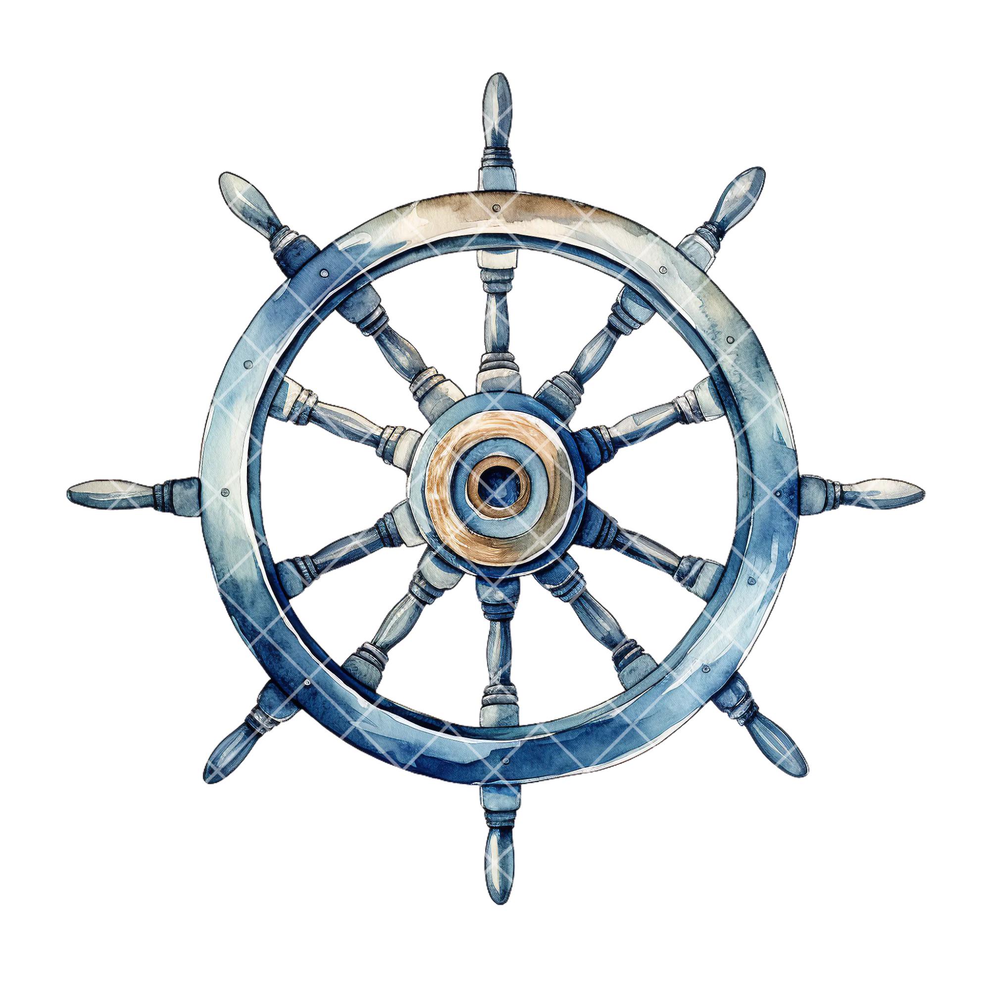 Nautical Clipart, Blue Clipart, Watercolor Clipart, Sailor Graphics ...