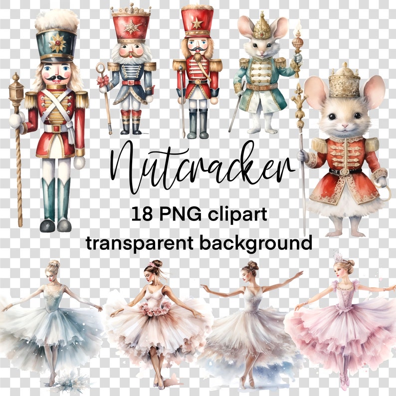 Nutcracker Clipart, Nutcracker PNG Digital Download, Christmas Clipart ...