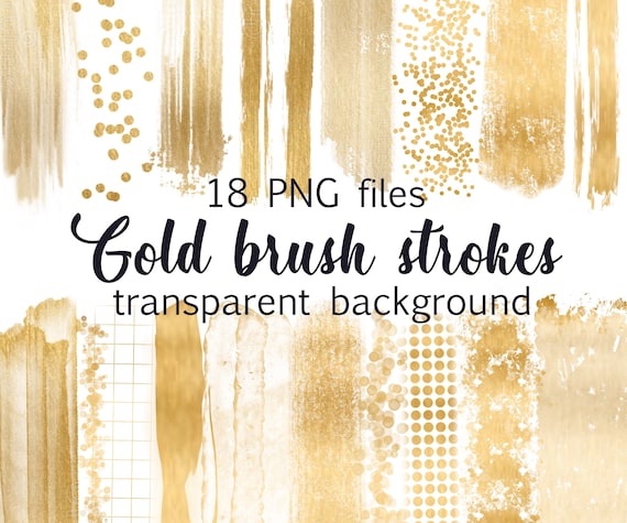 Gold Glitter Brush Strokes Gold Foil Confetti Gold Metallic | Etsy
