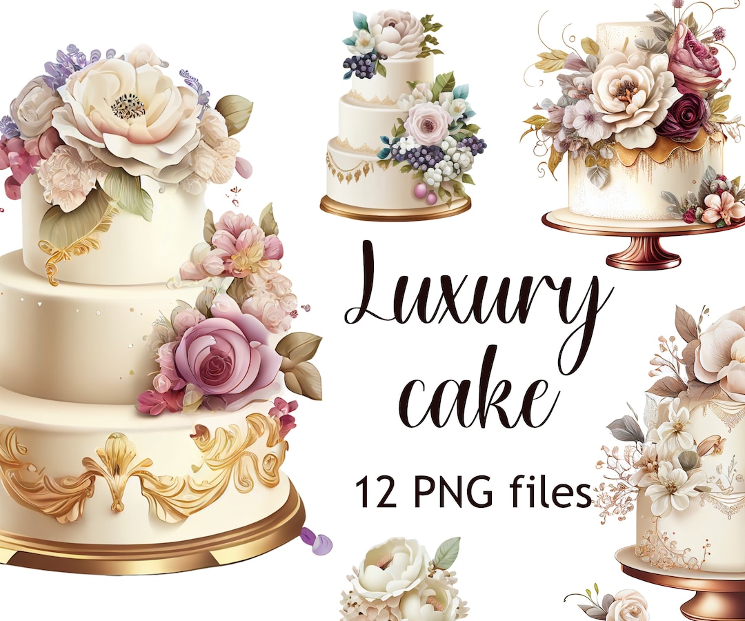 Cake Clipart, Luxury Cake Clipart, Wedding Cake Clipart, Birthday Cake ...