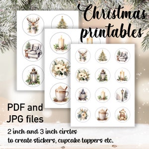 Printable Christmas Tags, Christmas Printable Stickers, Christmas ...