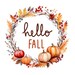 Autumnal Circle Frame PNG, Fall Wreath Digital File, Thanksgiving ...