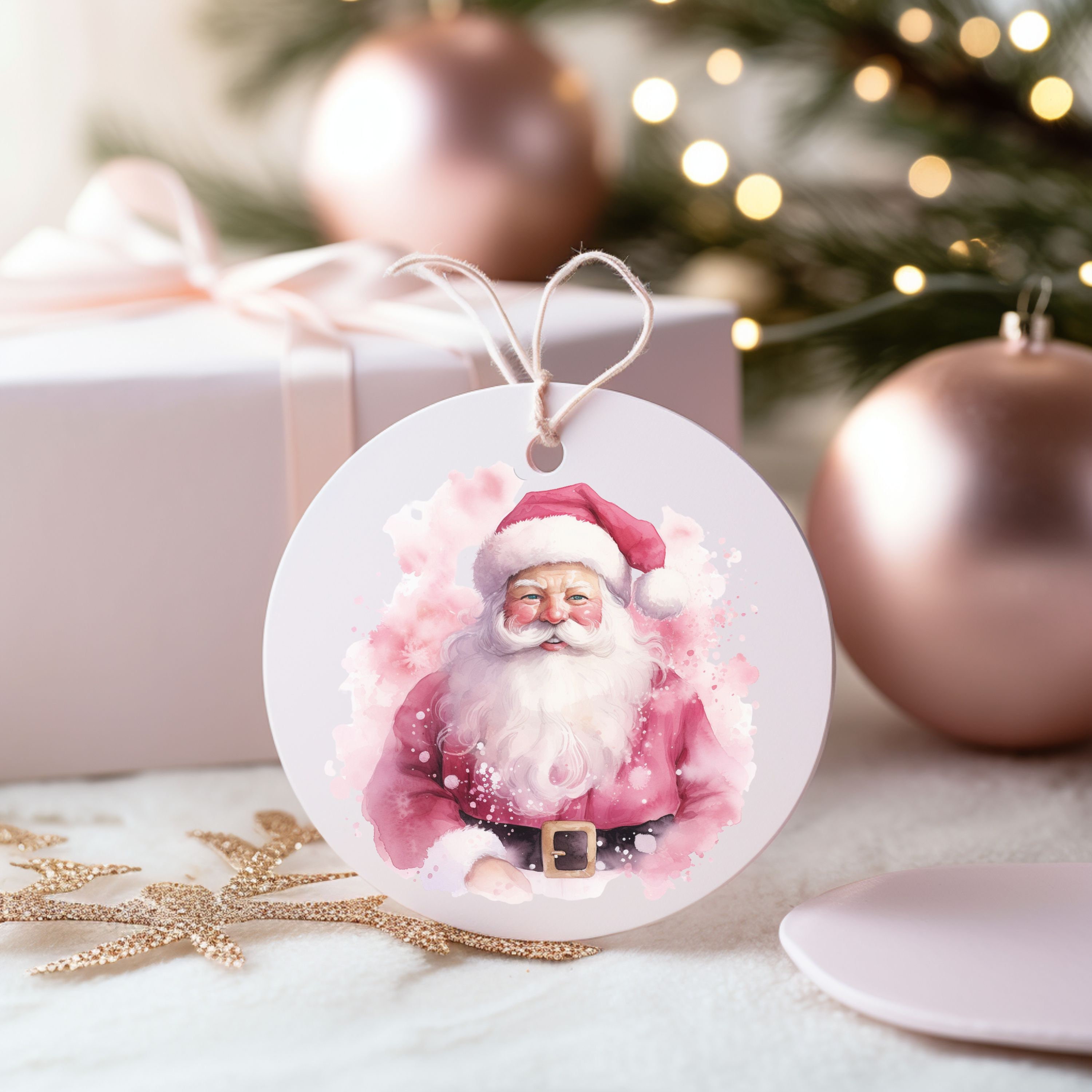 Printable Christmas Tags Pink Christmas Printable Stickers - Etsy