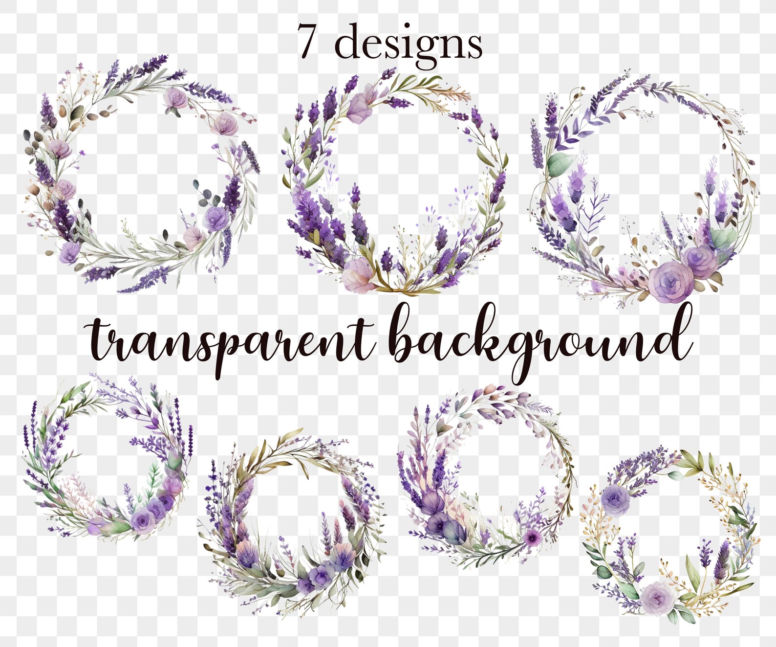 Lavender Frames Lavender Circle Frames Lavender Clipart - Etsy