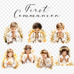 First Communion Clipart, First Communion PNG Bundle, Christian Symbols ...