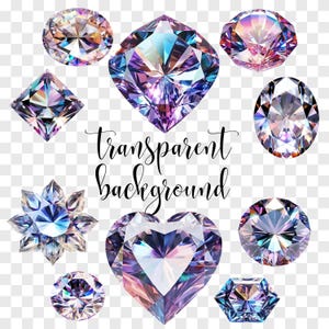 Diamonds Clipart Bundle PNG, Sparkle Diamond Overlays, Luxury Gemstone ...