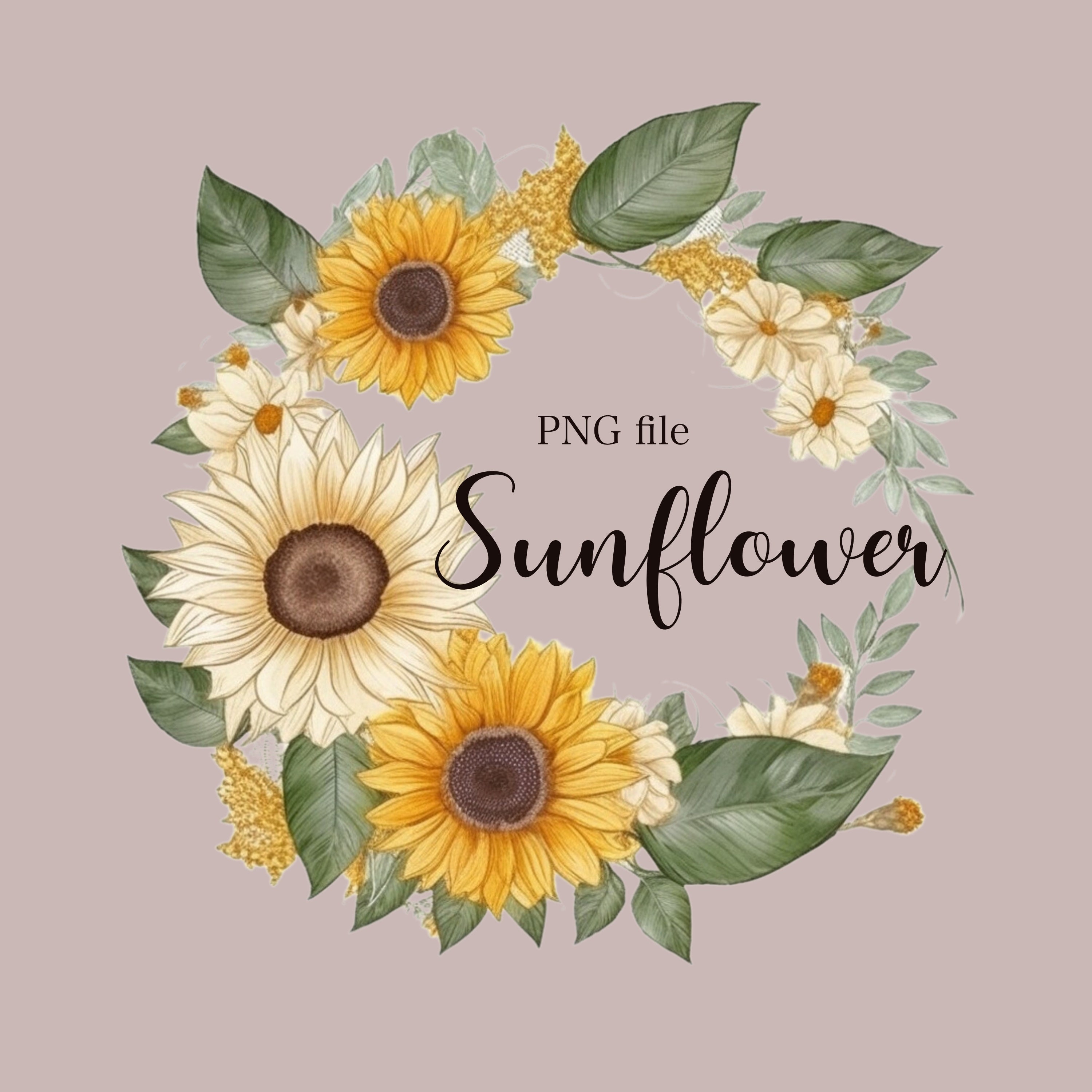 Sunflower PNG Sunflower Frame PNG Sunflower Wreath PNG - Etsy