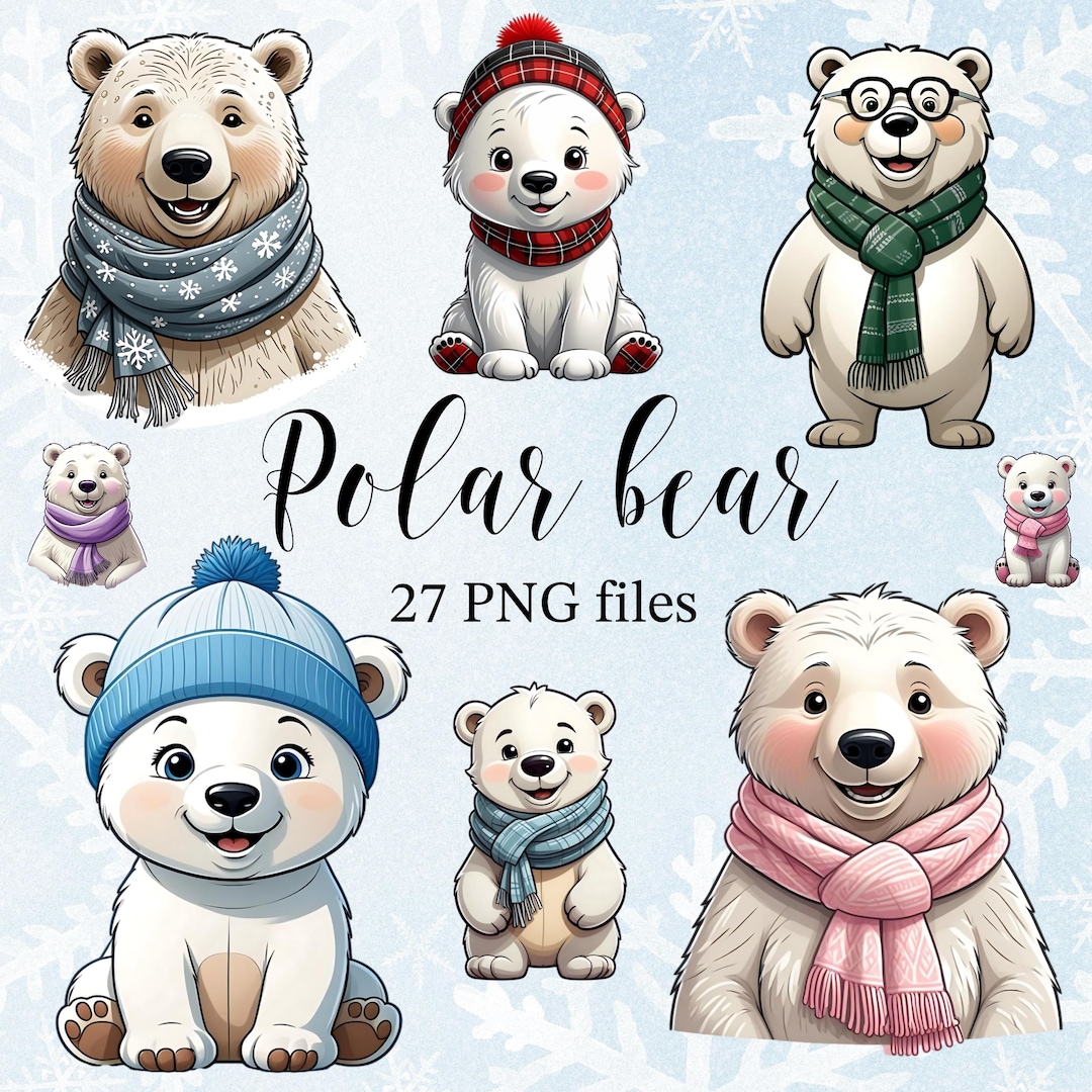 Polar Bear Clipart, Cute Polar Bear Images, Cute Cartoon Polar Bear ...