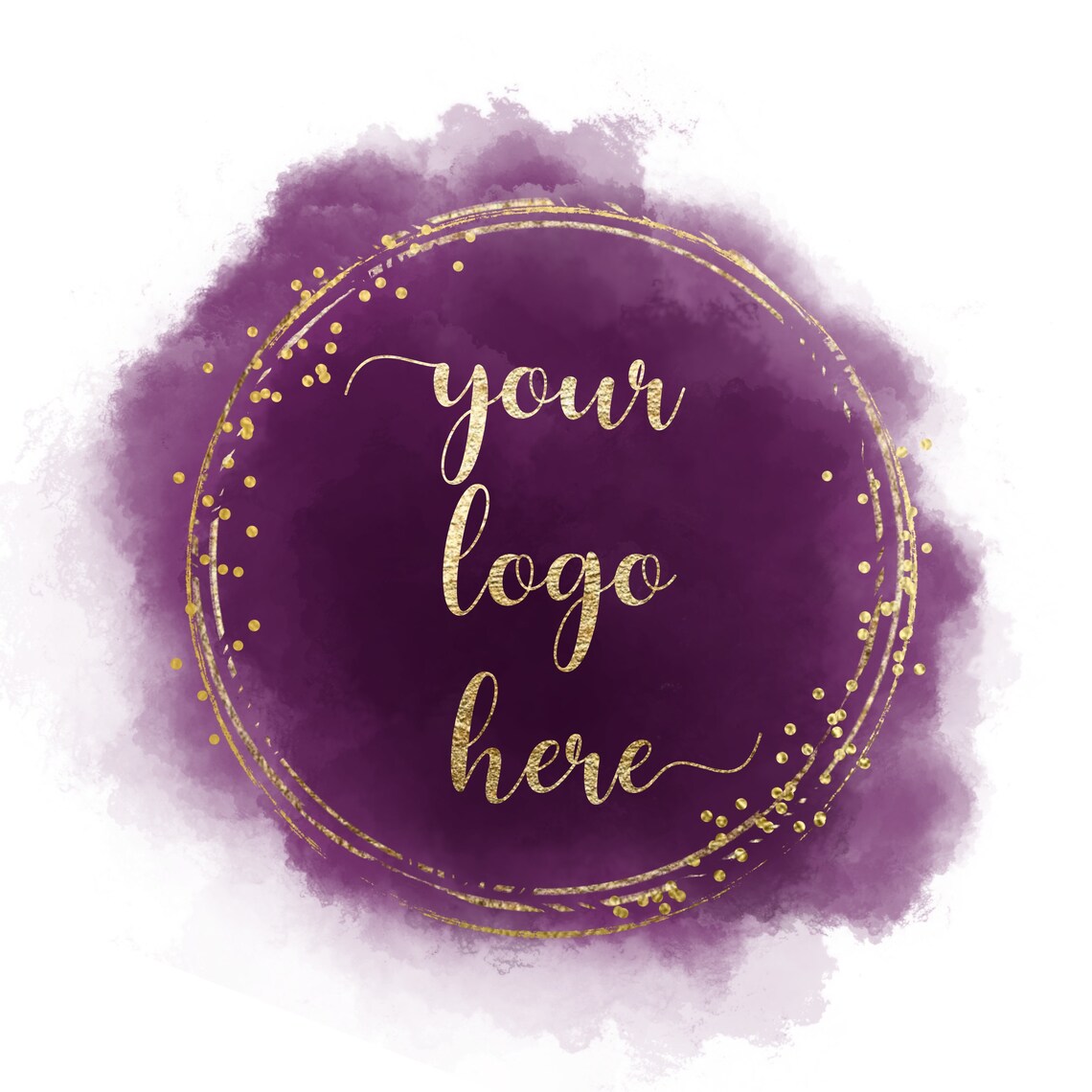Watercolor Logo Elements, Purple Logo, Logo Backdrop, Logo Background ...