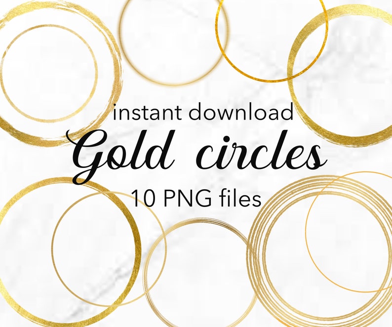 Gold Circle Clipart, Gold Foil Circle PNG, Gold Frame Overlay ...
