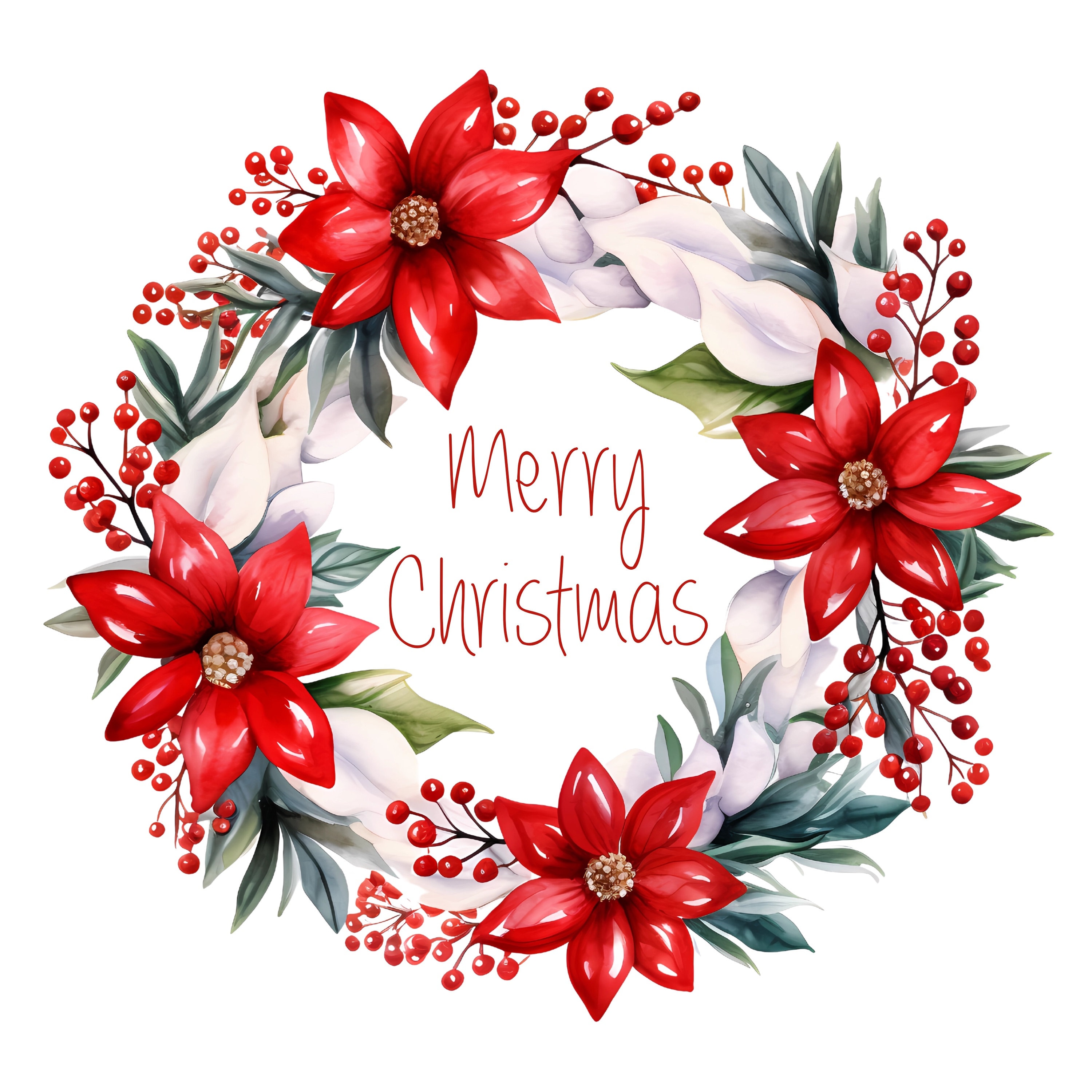 Christmas Circle Frame PNG Christmas Wreath Digital File - Etsy