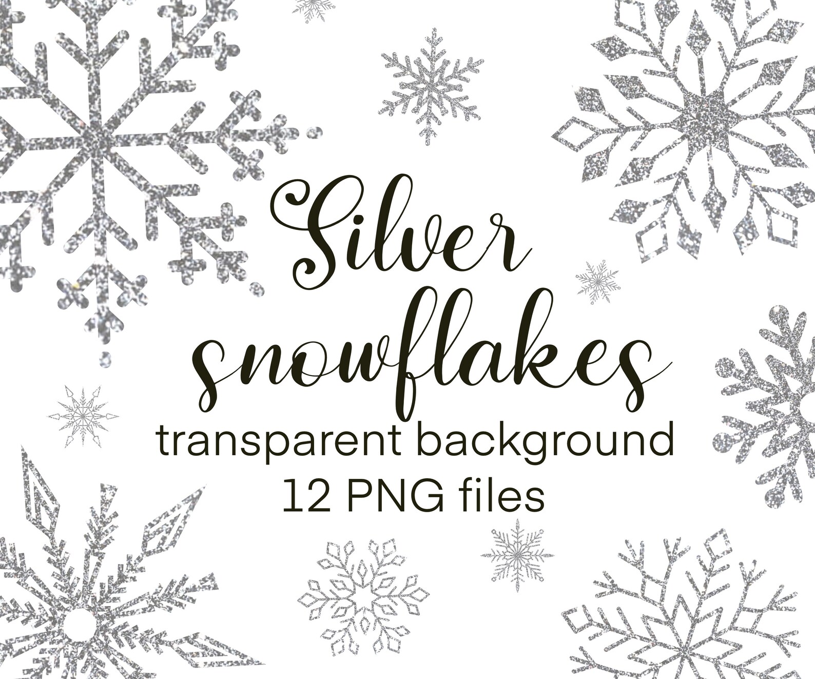 Silver Snowflake PNG, Glitter Snowflakes PNG, Snowflake Clipart, Frozen ...