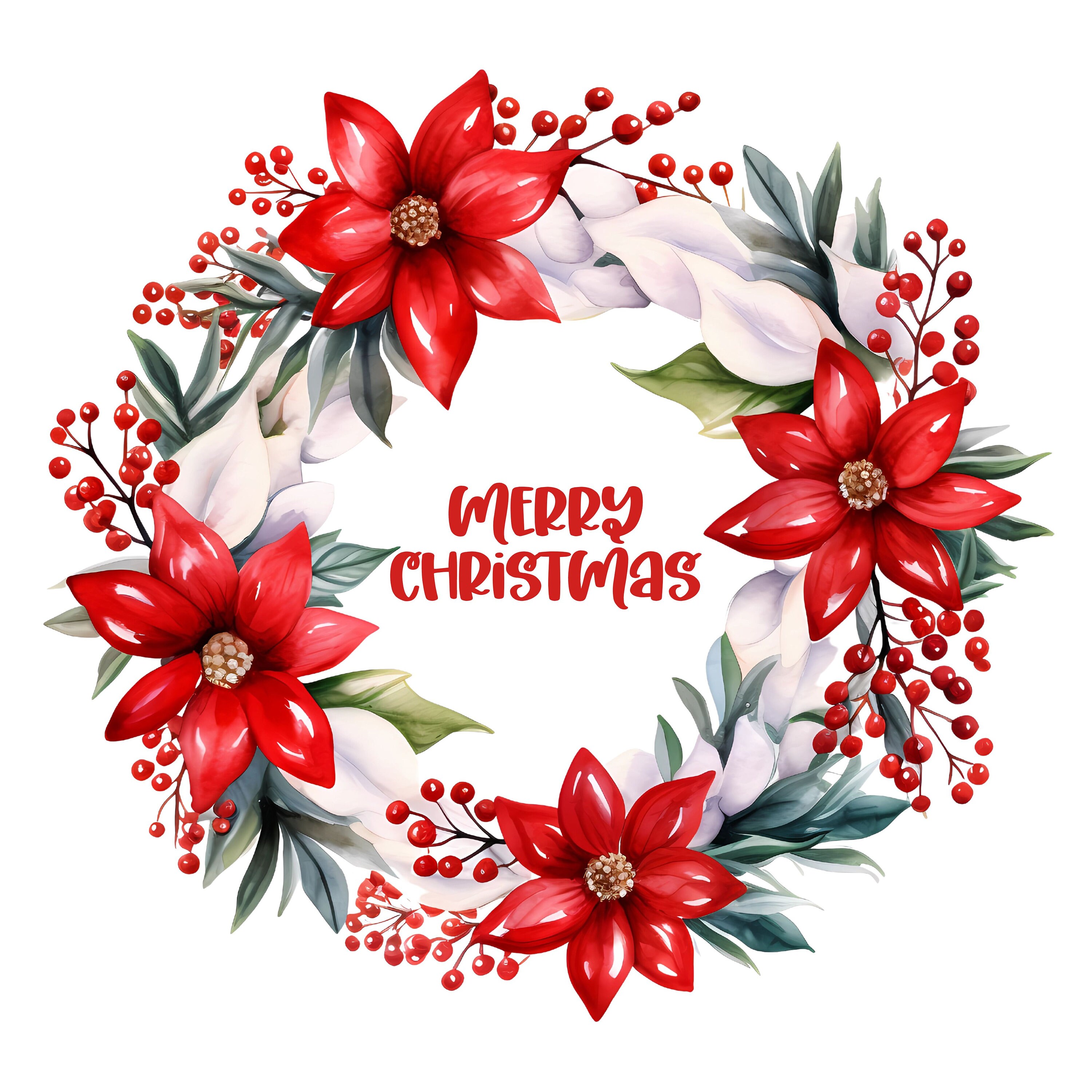 Christmas Circle Frame PNG Christmas Wreath Digital File - Etsy