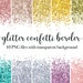 Glitter Border Frame PNG Confetti Border Frame PNG Photo - Etsy
