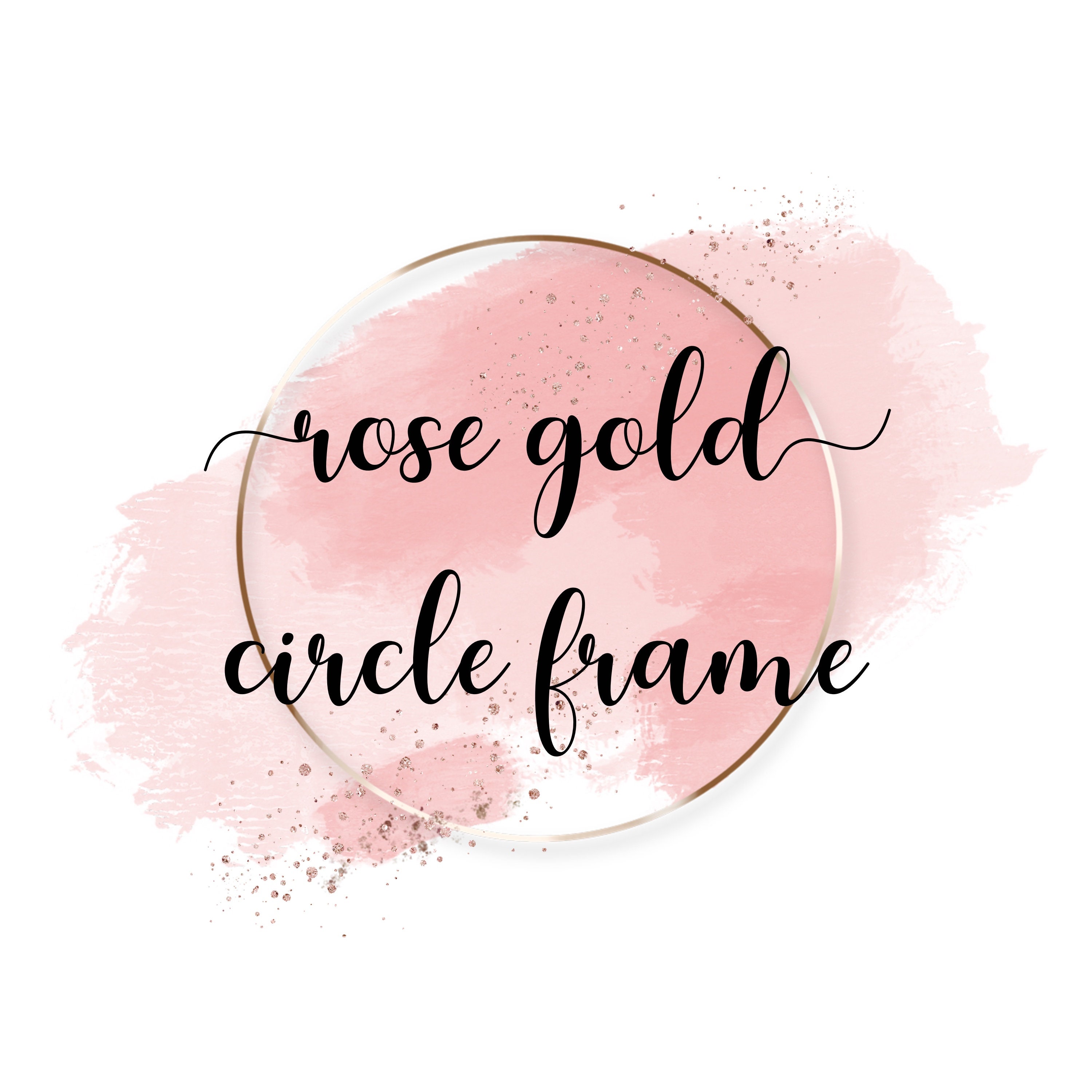 Rose Gold Circle PNG, Pink Brush Strokes, Circle Border Frame, Metallic ...