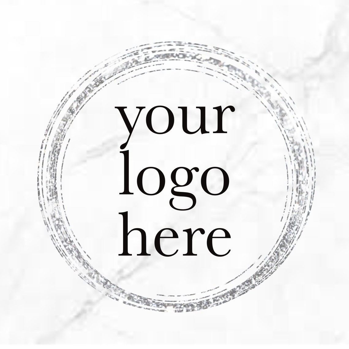 Silver Foil Glitter Circle Logo Clipart Logo Template Design - Etsy