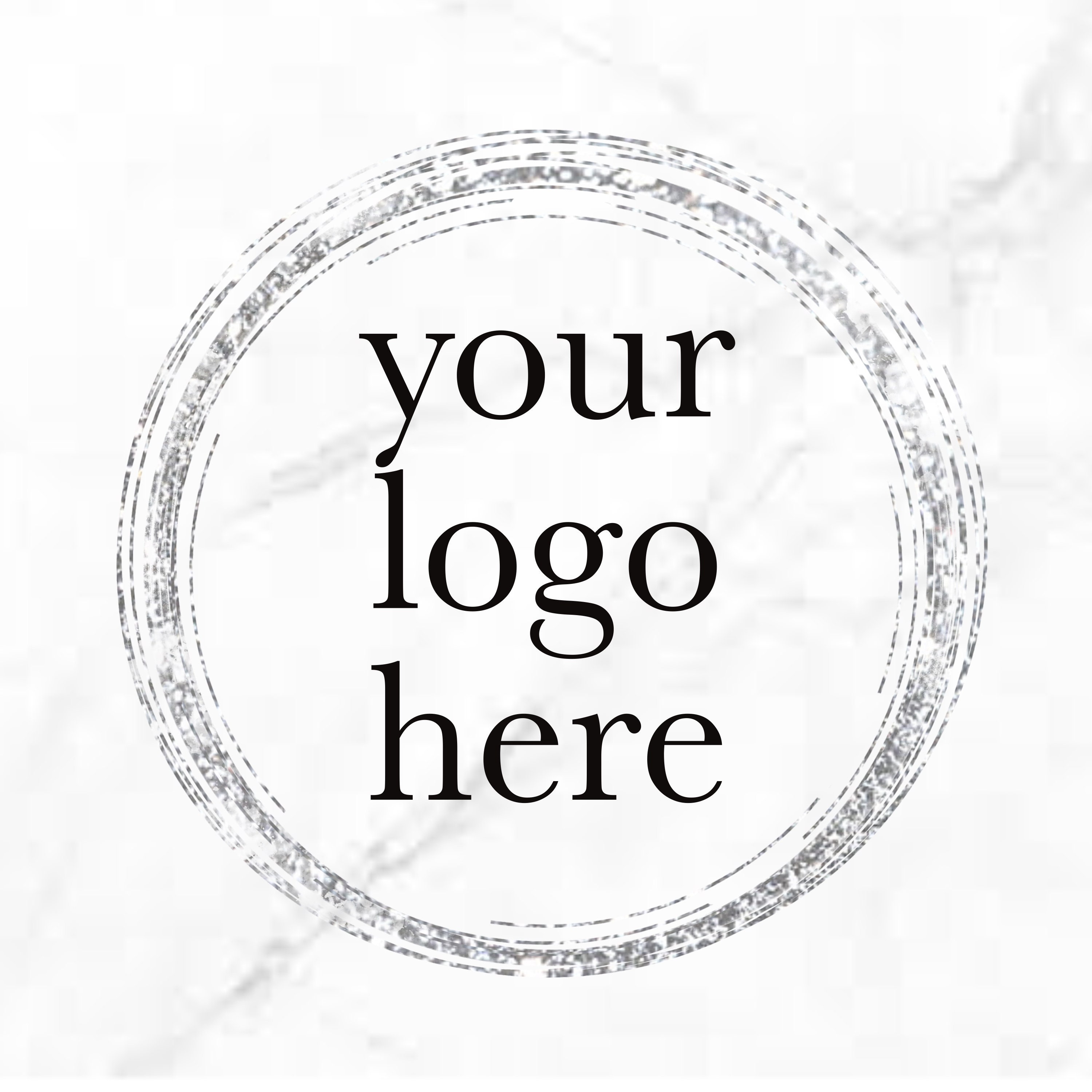 Silver Foil Glitter Circle Logo Clipart Logo Template Design - Etsy
