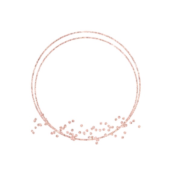 Rose Gold Circle Frame PNG Rose Gold Confetti Elegant Frame | Etsy