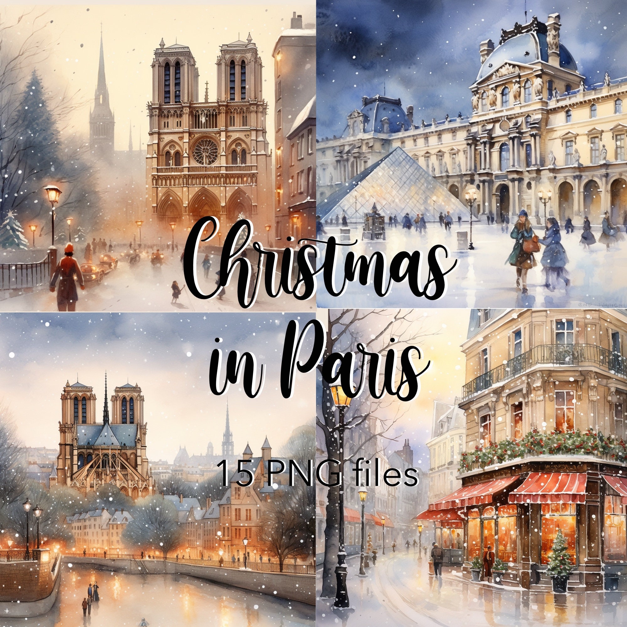 Christmas Clipart, Christmas in Paris, Christmas Scenes, Christmas ...