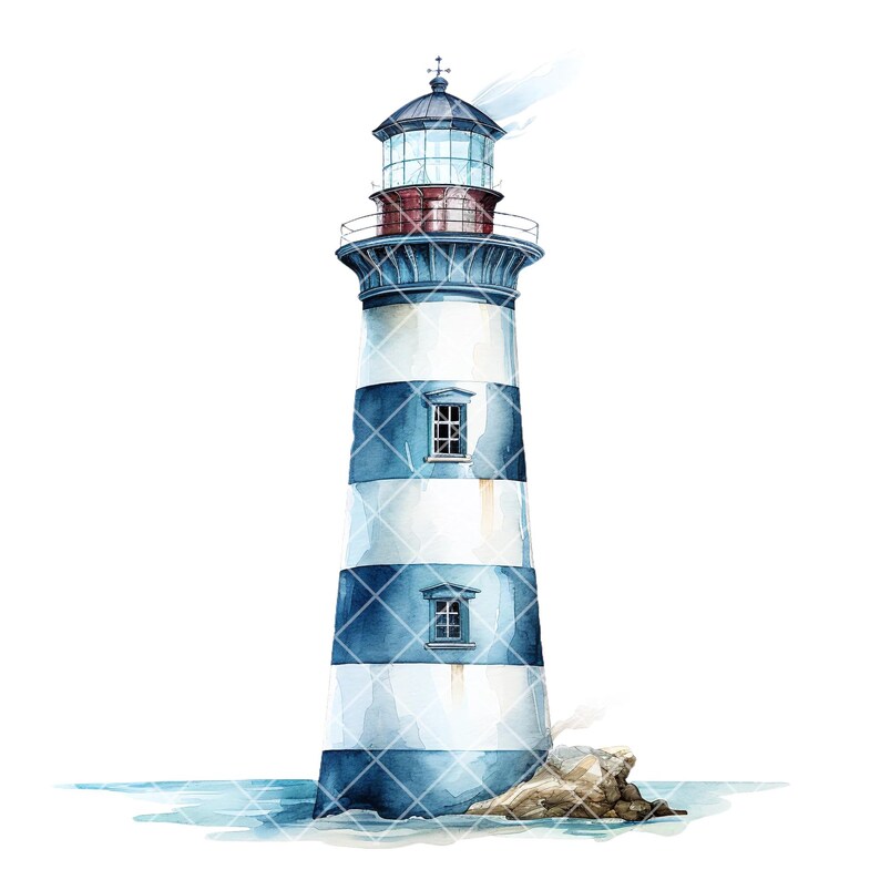 Nautical Clipart, Blue Clipart, Watercolor Clipart, Sailor Graphics ...
