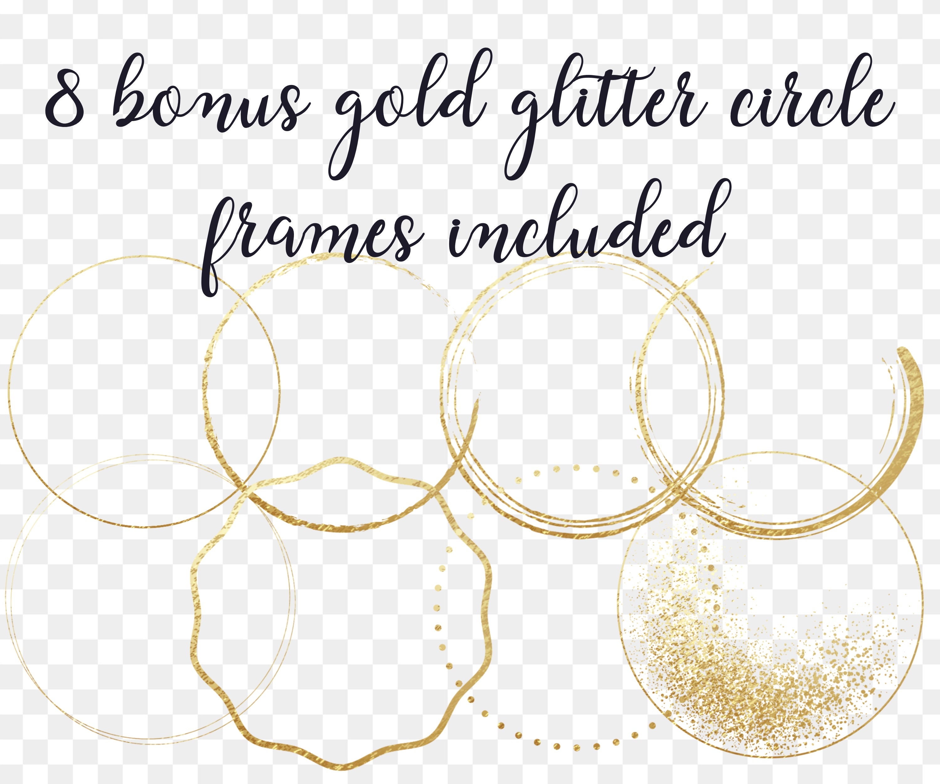 Gold Circle Clipart, Gold Foil Circle PNG, Gold Frame Overlay ...