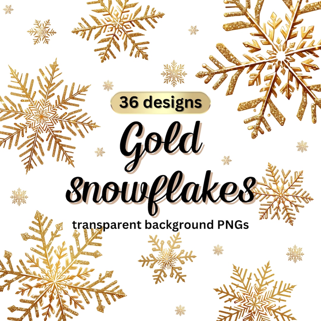 Gold Snowflake PNG, Glitter Snowflakes PNG, Snowflake Clipart, Frozen ...