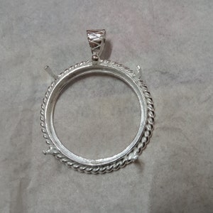 Sterling Silver Round Twisted Rope Bezel Setting: Coin Connector - Etsy