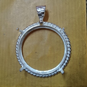Sterling Silver Round Twisted Rope Bezel Setting: Coin Connector - Etsy