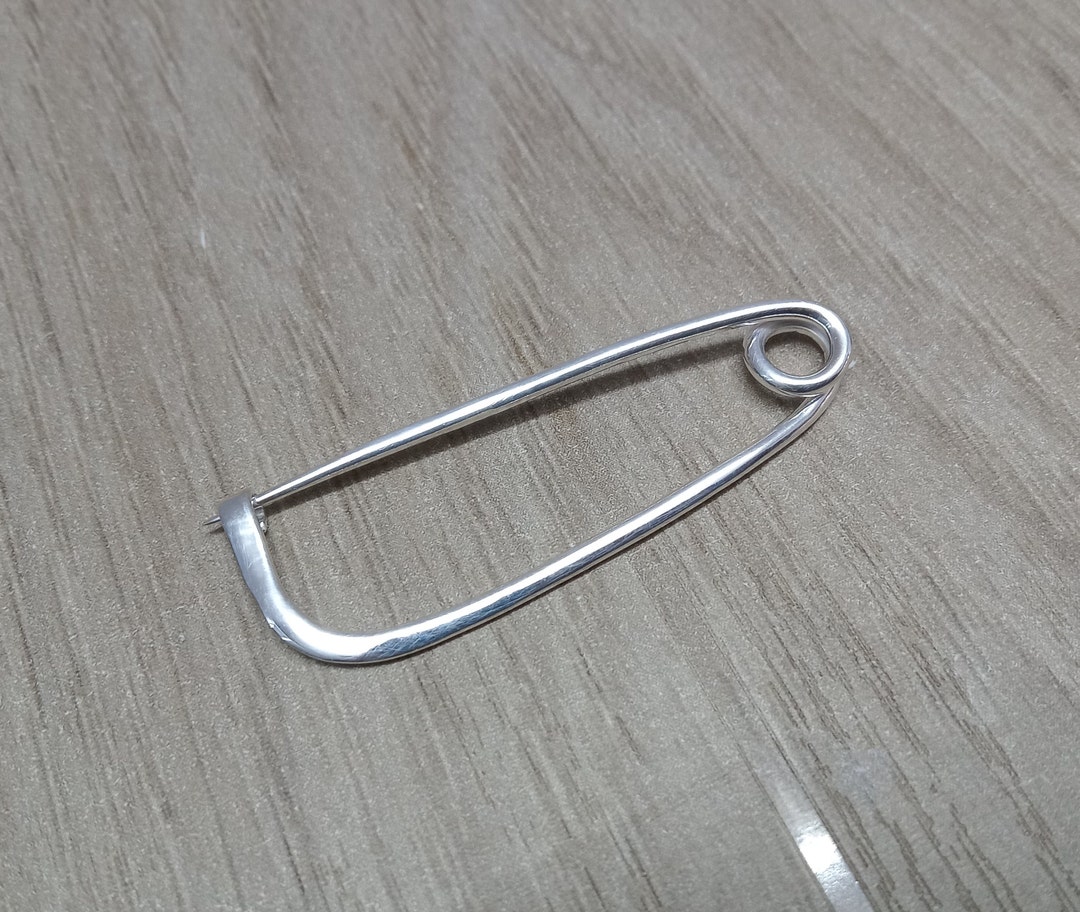 Handmade Sterling Silver Safety Pin Brooch: 1.5-2 Inch - Etsy