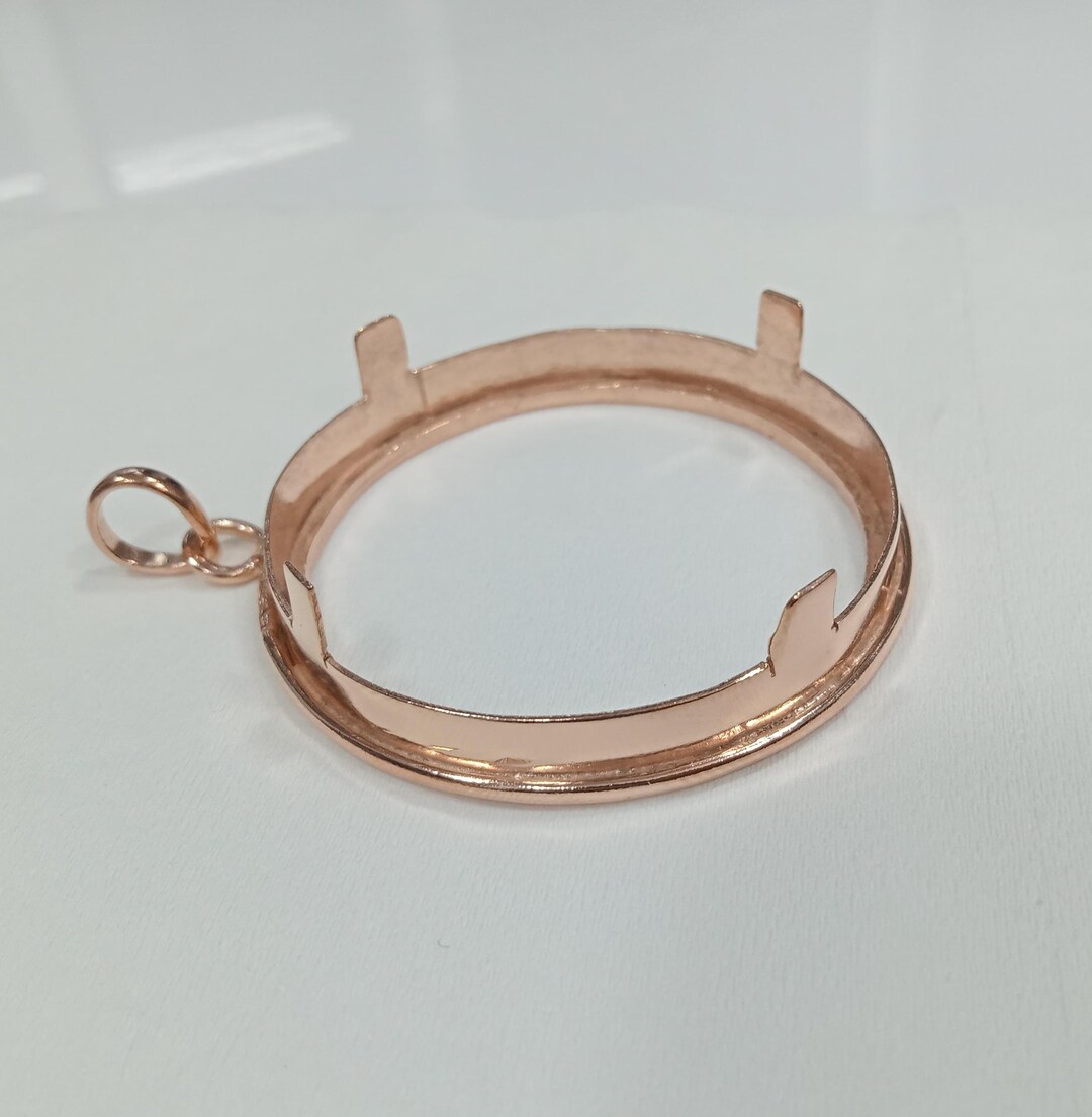 Copper Coin Bezel Pendant Tray, Round Penny Charm - Etsy