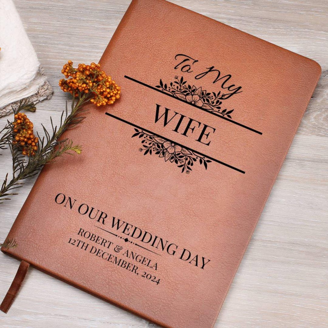 Personalized Wedding Vow Book Leather - His Vows Journal, to My Wife ...