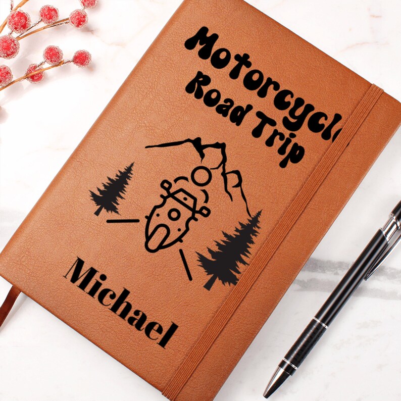Motorcycle Road Trip Journal Personalized Travel Notebook Custom Name ...