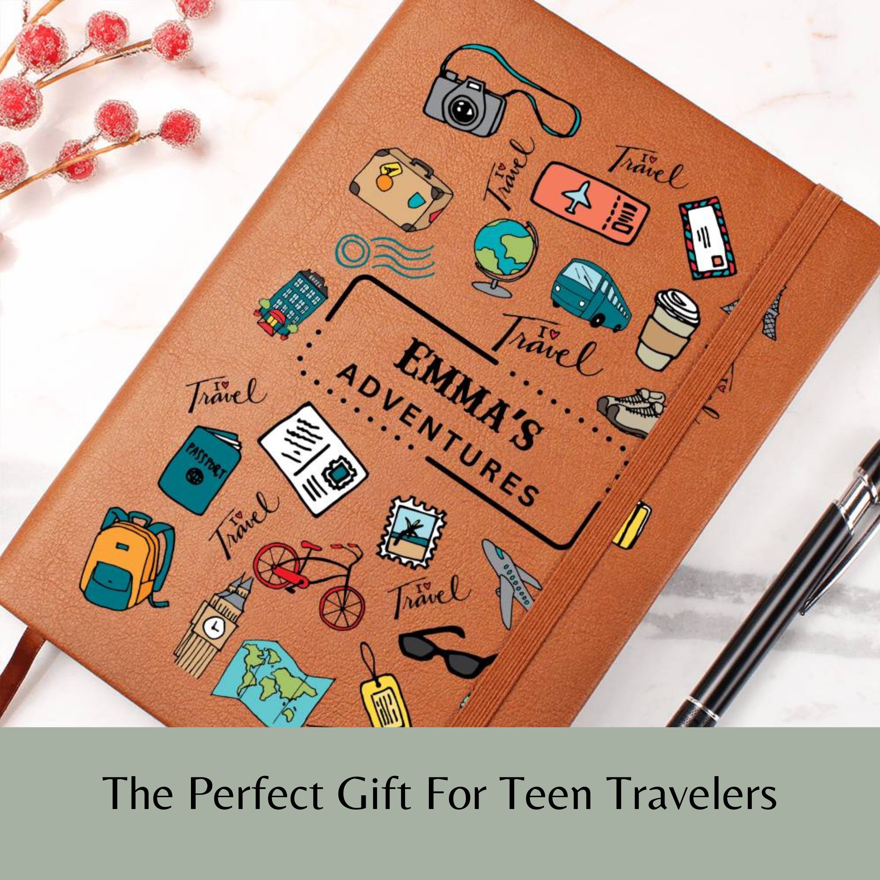 Personalized Travel Journal- Teen Travel Journal, A5 Leather Journal ...