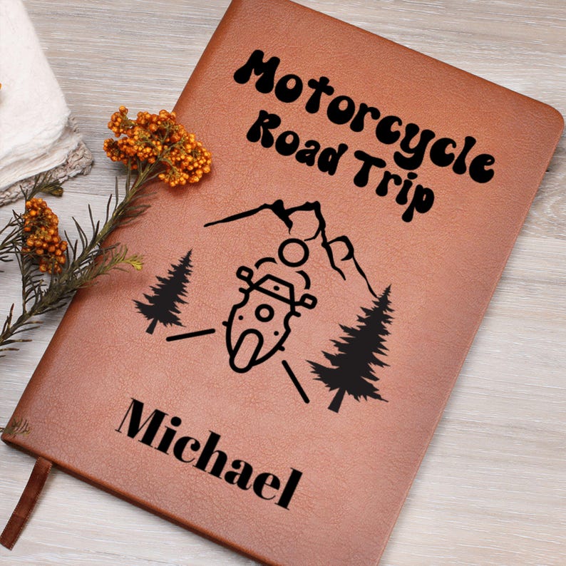 Motorcycle Road Trip Journal Personalized Travel Notebook Custom Name ...